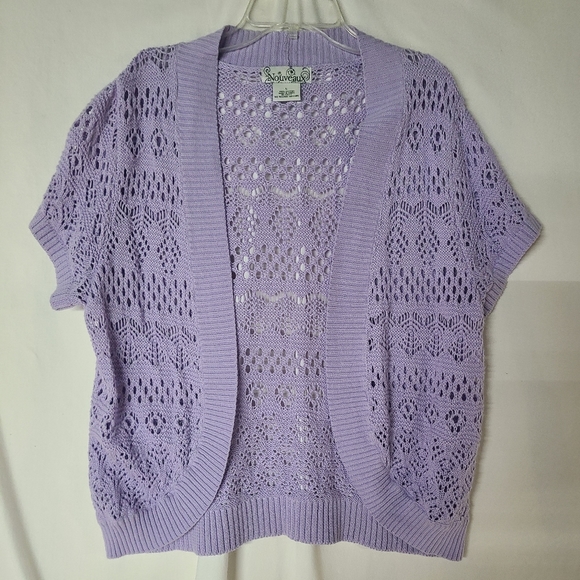 Nouveau | Sweaters | Nouveaux Large Lavender Short Sleeve Knitted Shrug ...